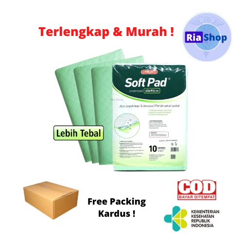 Jual ONEMED - SOFTPAD UNDERPAD 60 x 90 ( 1 PAK ISI 10 LEMBAR ) | Shopee Indonesia