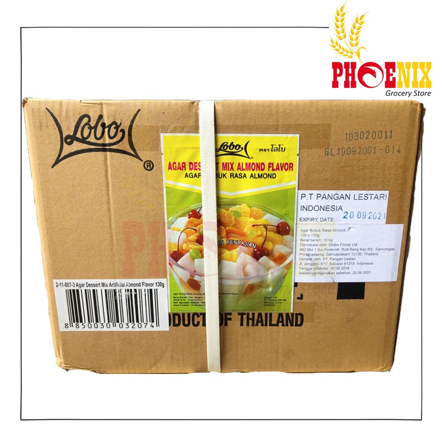 Jual Lobo Agar Bubuk Rasa Almond 1 Dus isi 100 Bungkus @130 Gram ...