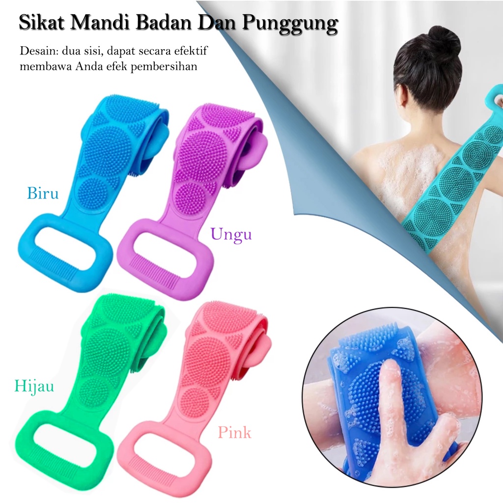 Jual Sikat Badan & Punggung 2 Sisi Silicone Scrubber Sponge Mandi Alat ...