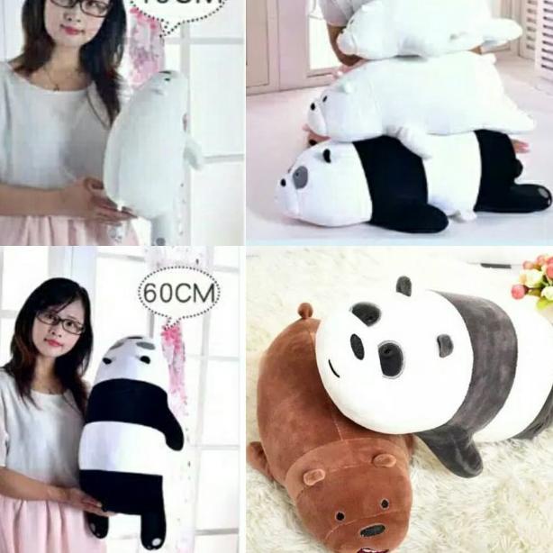 Jual boneka we bare bears miniso panda bear polar mainan grizzy import ...