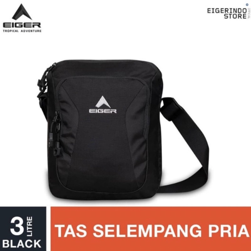 Jual Tas Eiger Original Shoulder Bag Simple medium 2F Black 3L | Shopee ...