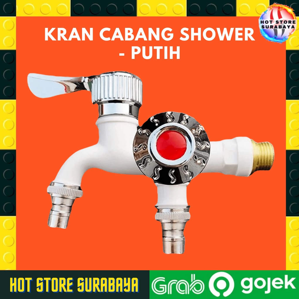 Jual Kran Cabang PVC Shower New Soligen Keran Double Plastik - PUTIH ...