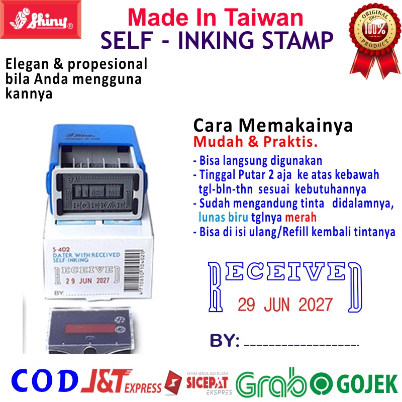 Jual STEMPEL SHINY LUNAS | PAID | RECEIVED | OTOMATIS TANGGAL TINTA CAP ...