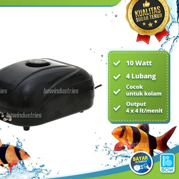 Jual Mesin Aerator Pompa Udara Aquarium Kolam Ikan 4 Lubang RC 9904 | Shopee Indonesia