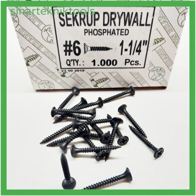 Jual Lion sekrup gypsum 6 x 1 1/4" per box isi 1000 PC/sekrup drywall 6x 1 1/4"/grc/gibsum lion ...