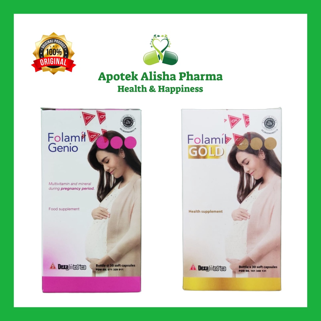 Jual Folamil Gold dan Genio Box isi 30 Tablet Multivitamin Mineral Ibu Hamil Menyusui | Shopee ...