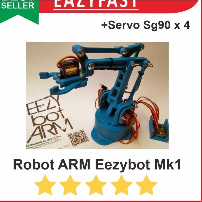 Jual Robotic Robot Arm Tangan Lengan Include 4x Servo 9g 4 Dof 3D ...