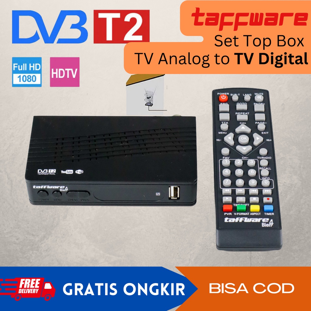 Jual Taffware Set Top Box TV Analog ke Digital untuk Semua TV Ready ...