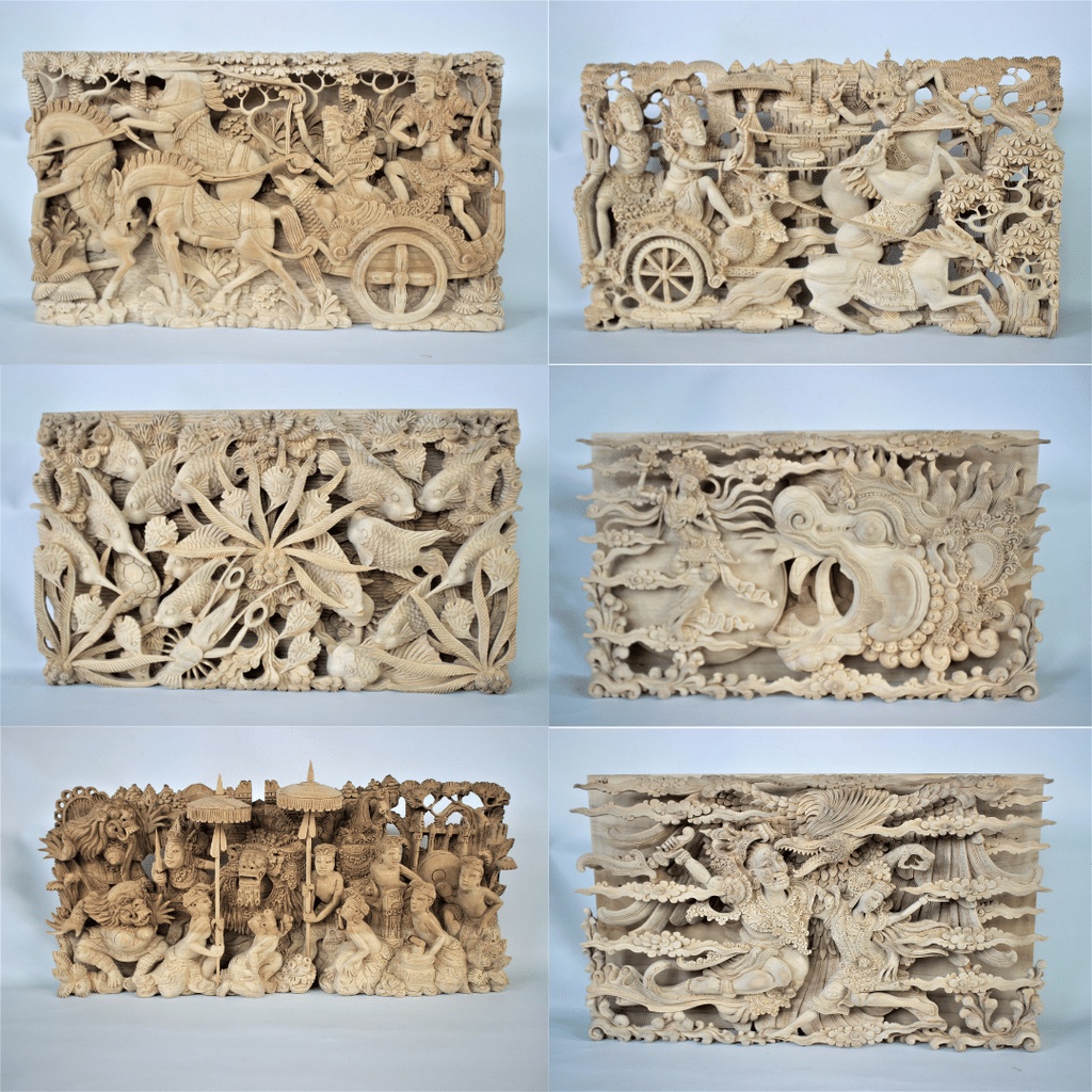 Jual Ukiran Kayu Bali Hiasan Dinding Patung Buatan Tangan Ukuran 50 x ...