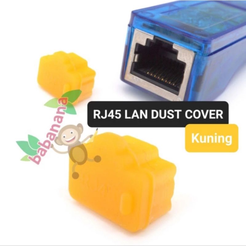 Jual Dust Cover LAN RJ45 plug penutup anti debu Socket kuning router ...