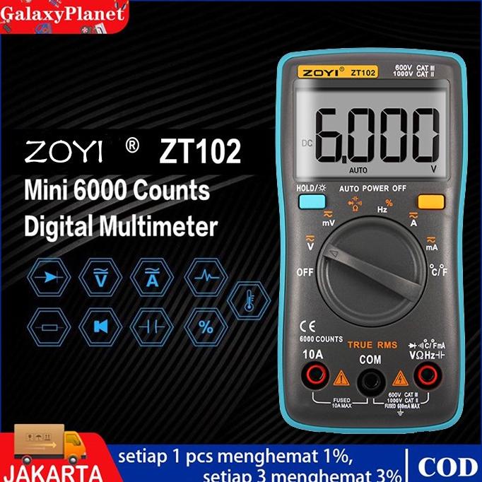 Jual ORIGINAL AVOMETER DIGITAL ZOTEK ZT102 / MULTITESTER DIGITAL ZT 102 ...