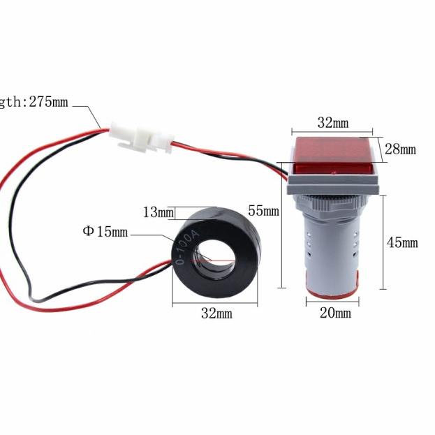 Jual Pilot Lamp Volt Meter Digital Listrik 3 in 1 - Merah | Shopee ...