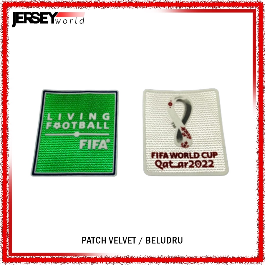 Jual 1 Set Patch Piala Dunia World Cup Qatar 2022 Printing Velvet ...