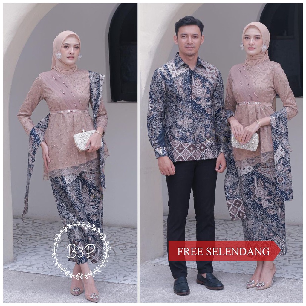 Jual BATIK COUPLE KEBAYA Couple Kebaya Modern Baju Tunangan Wisuda ...