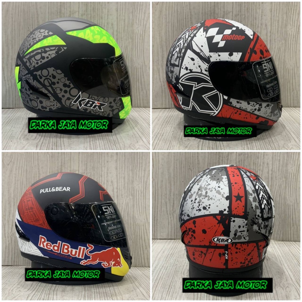 Jual Helm Fullface KBR SNI Motif Arbolino , Motif 3 , Motif Red bull ...