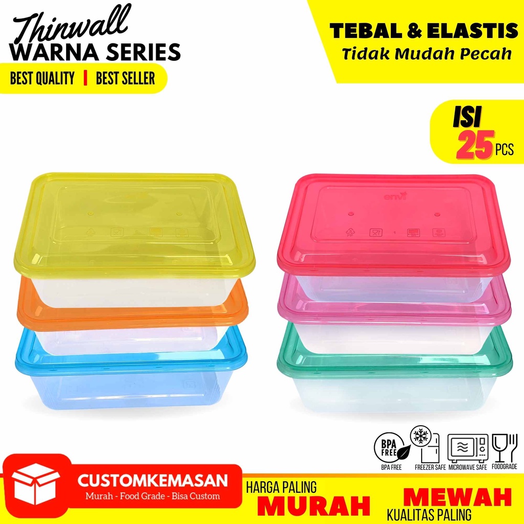 Jual Thinwall Warna / Wadah plastik / Food Container / Kemasan makanan ...