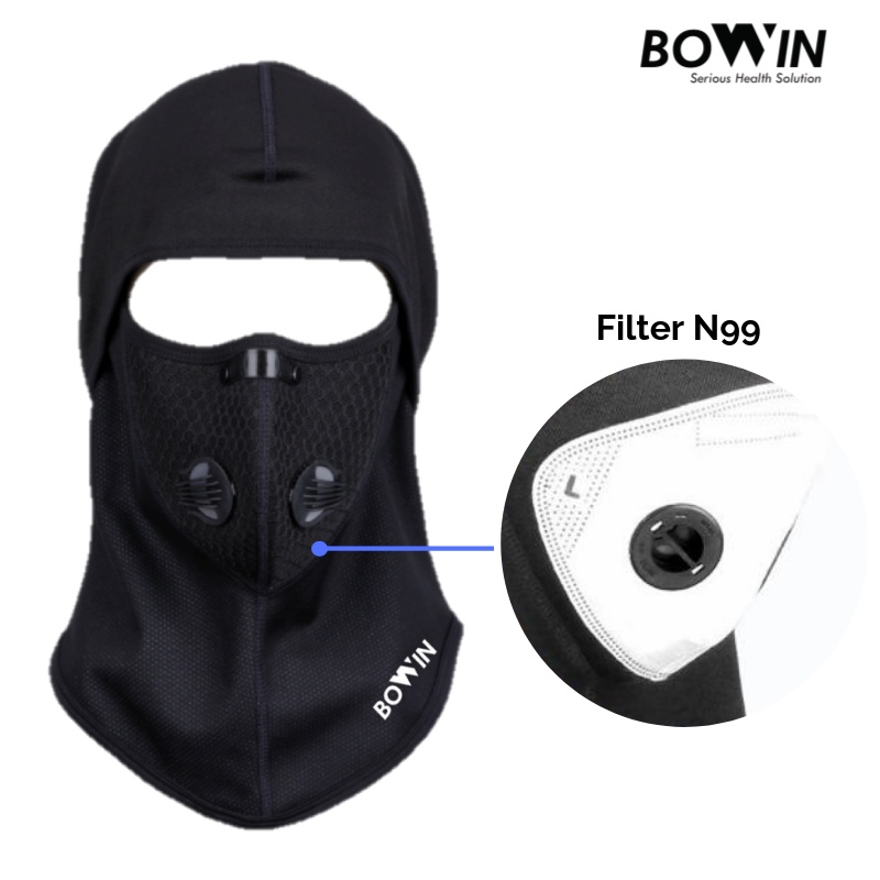 Jual Bowin Filter Balaclava - Filter N99 Dual Karbon Aktif (Promo 3+2 ...