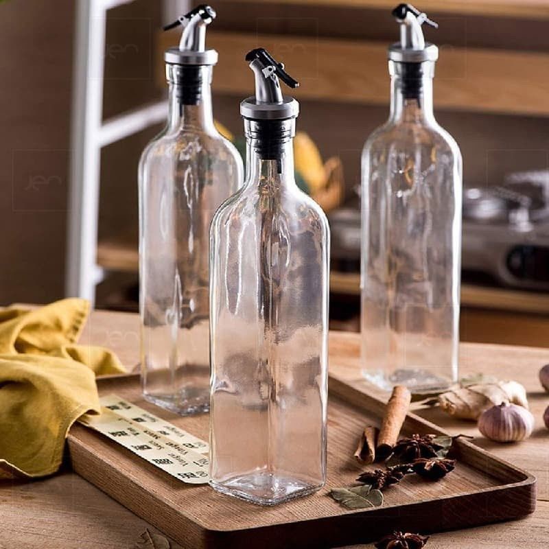 Jual BOTOL KACA aesthetic MINYAK CUKA KECAP MINYAK MULTIFUNGSI 500ML ...