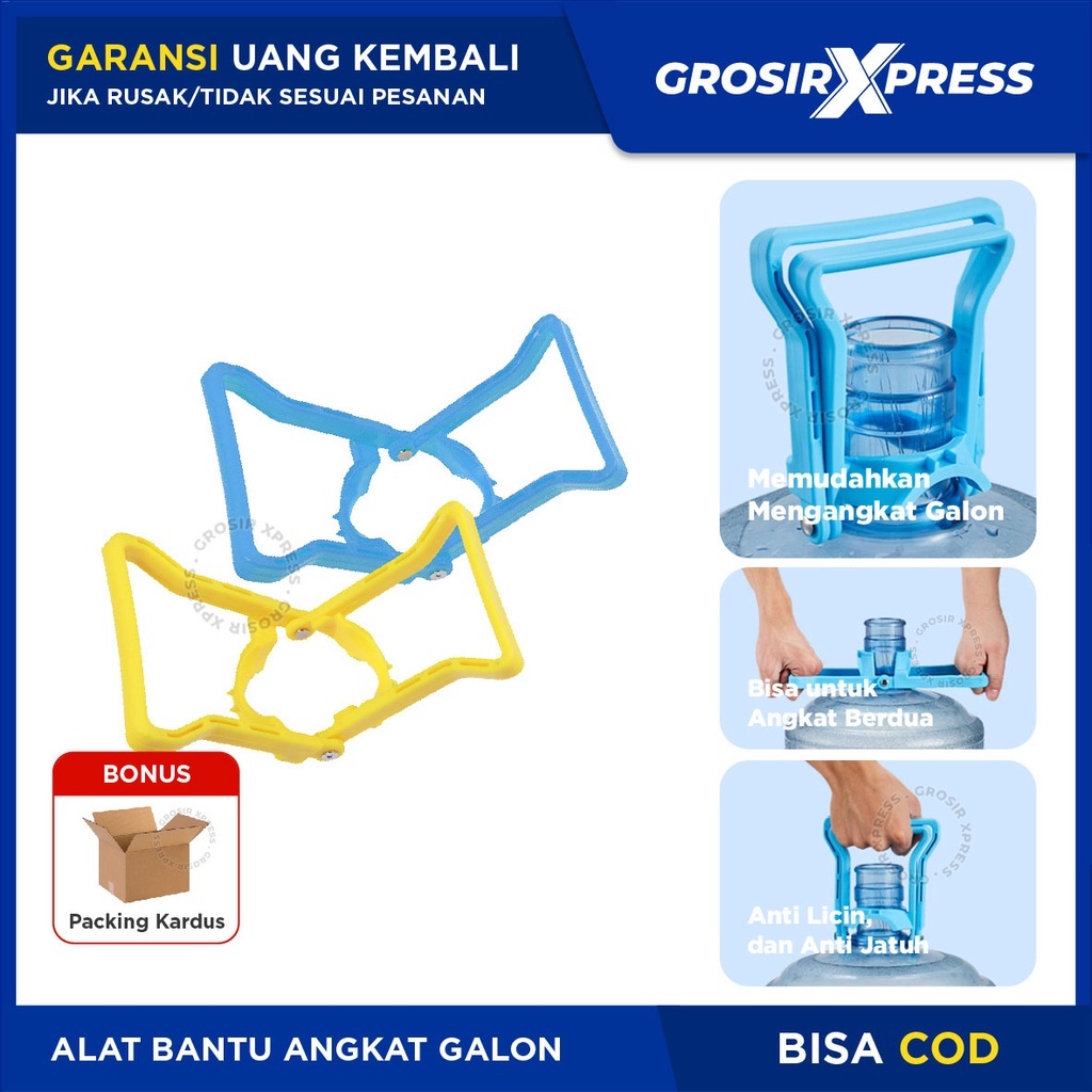 Jual Pengangkat galon air alat angkat gallon double handle holder ...