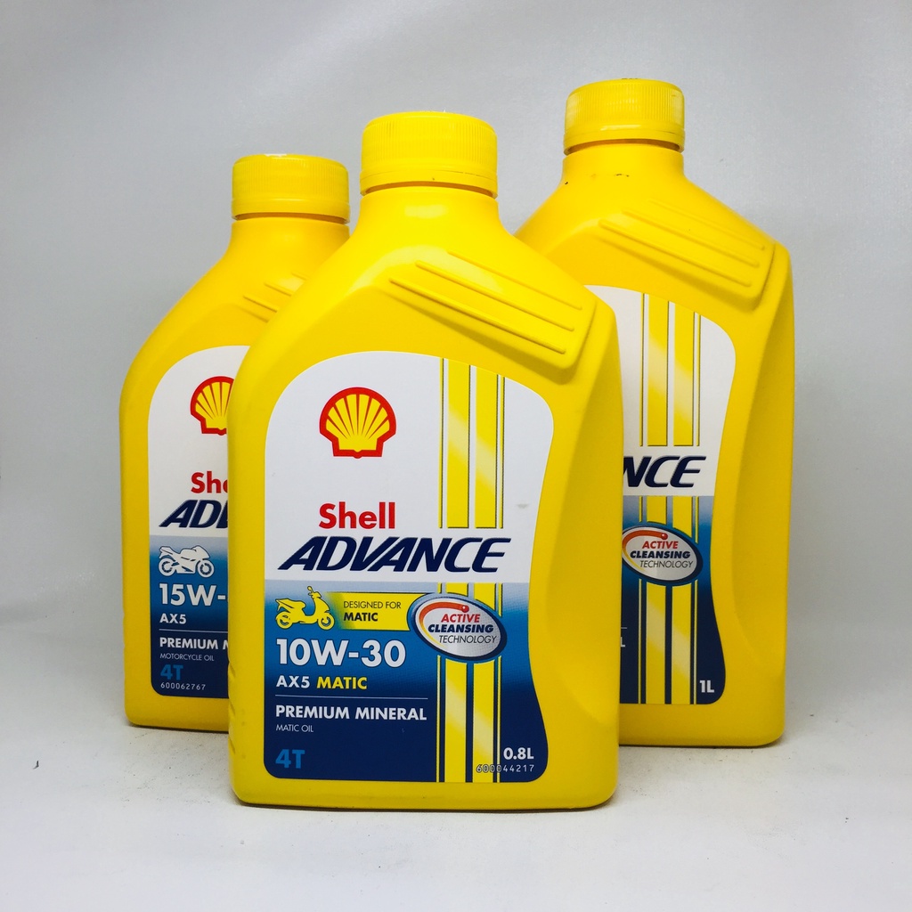 Jual OLI MESIN PELUMAS MESIN OIL MOTOR MATIC SCOOTER SHELL ADVANCE AX5 MATIC SAE 10W-30 DAN 20W ...