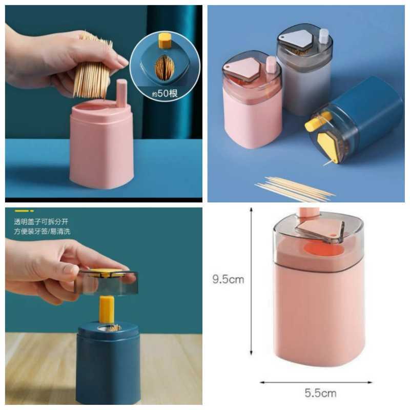 Jual MS - Tempat tusuk gigi unik otomatis dengan tombol | Shopee Indonesia