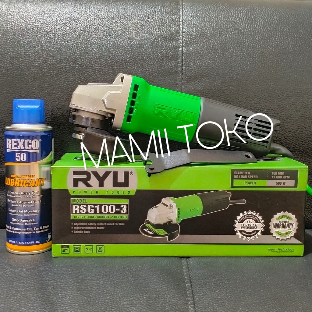 Jual Mesin gerinda tangan Tekiro Ryu RSG100-3 Angle grinder 4 inch ...