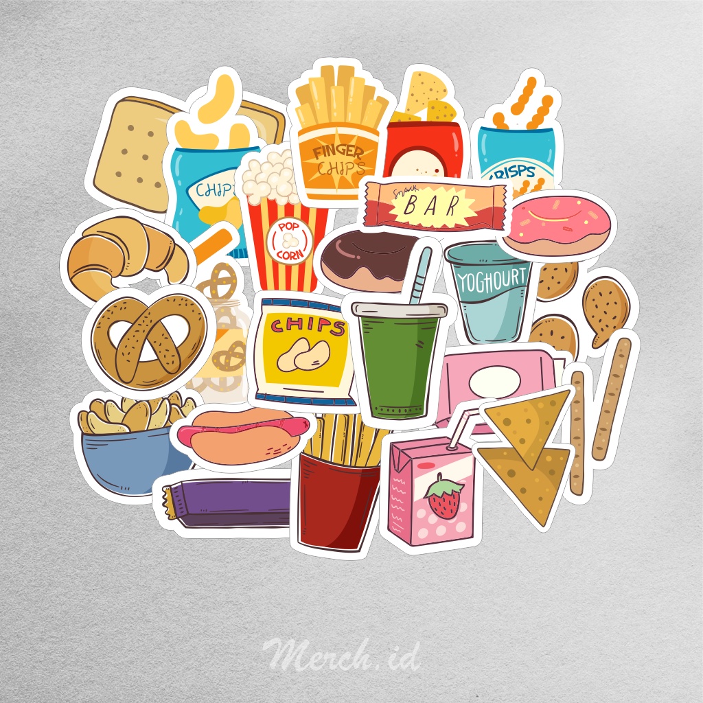 Jual STIKER CASE HP LAPTOP stiker aesthetic SNACK COLLECTION / Stiker ...