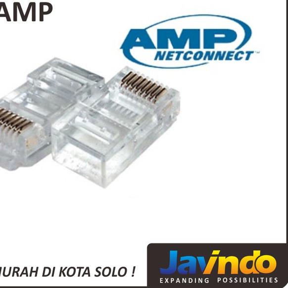 Jual RJ45 AMP Cat 5e / Konektor RJ-45 AMP / Connnector RJ 45 Pack ...