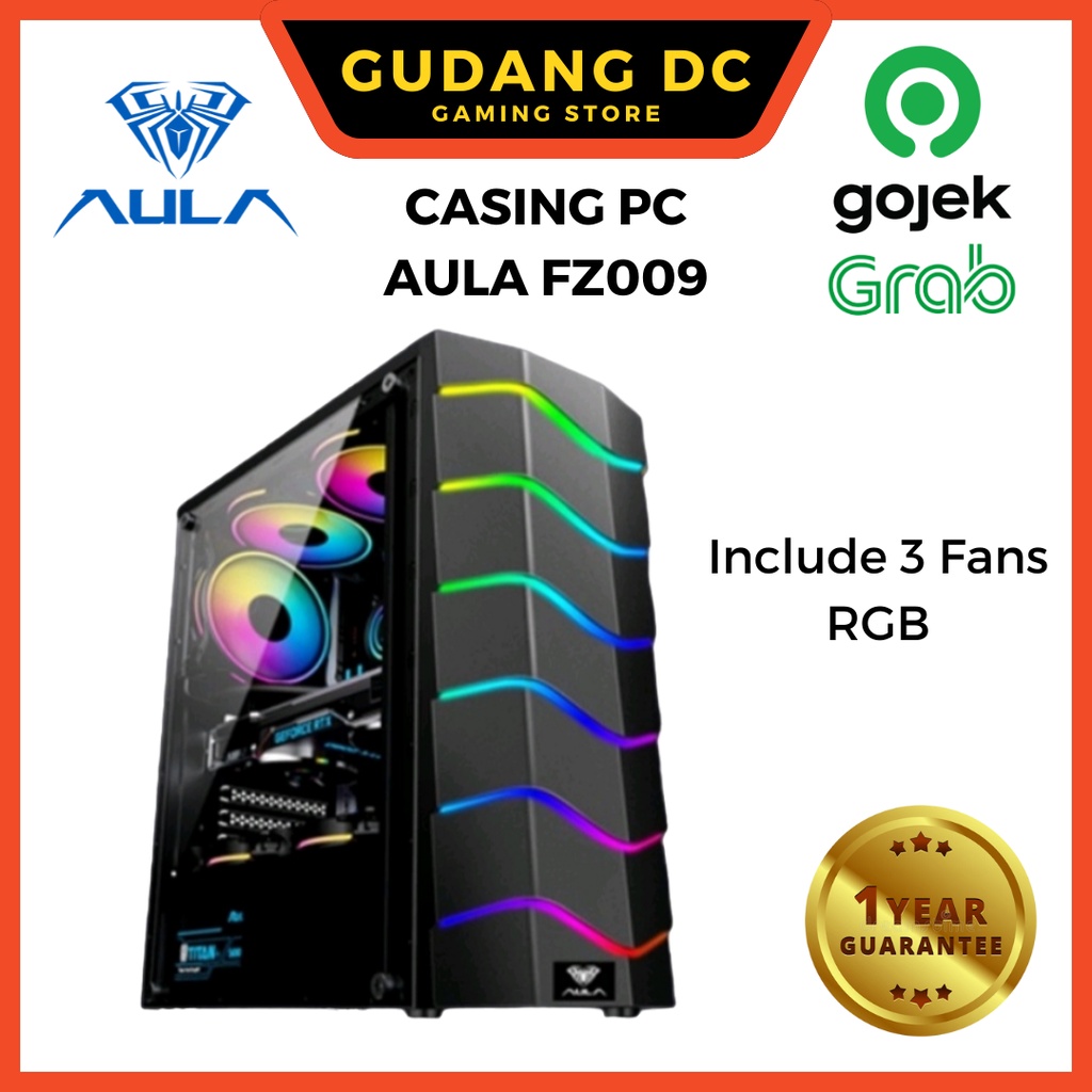 Jual Casing PC Gaming / Komputer Gaming include 3 fans RGB PC Gaming ...