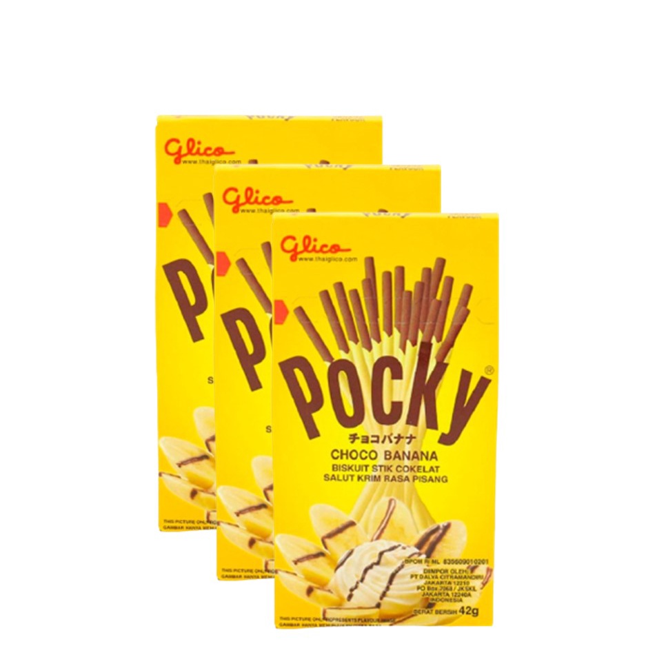 Jual Glico Pocky Biskuit Stik Choco Banana 3 x 42 gr | Shopee Indonesia