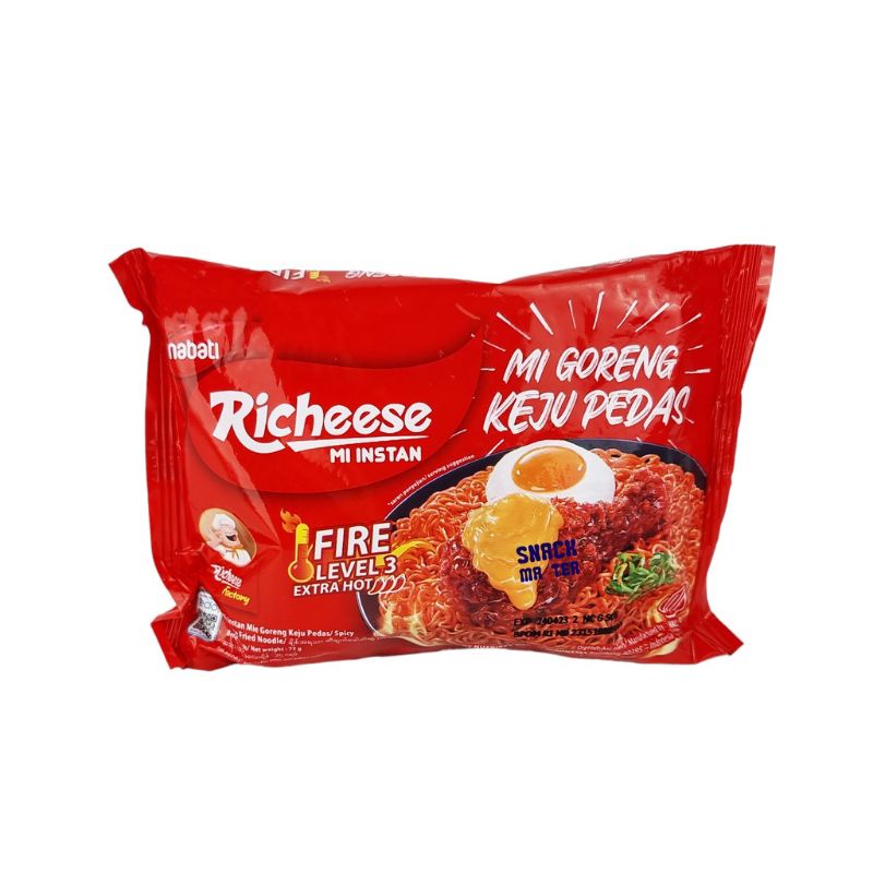 Jual Richeese mi instan FIRE LEVEL 3 - mie goreng keju pedas - indomie ...