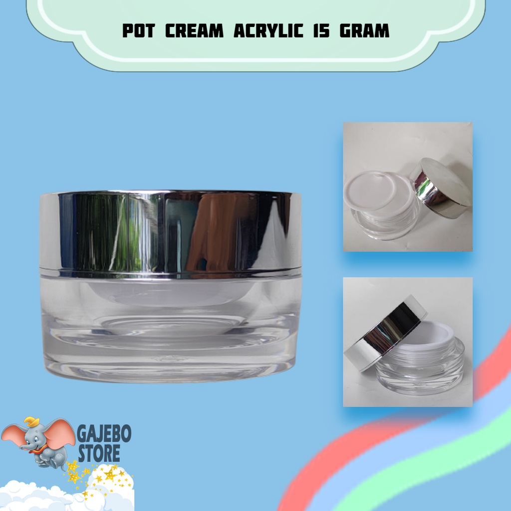 Jual POT CREAM ACRYLIC 15GR / POT AKRILIK LUXURY SILVER PEARL CHROME ...