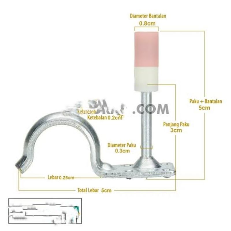 Jual paku stampset ramset mesiu paku beton ledak per box klem pipa 25mm ...