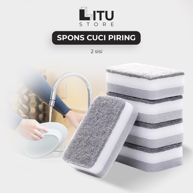 Jual Spons busa cuci piring minyak dua sisi | Shopee Indonesia