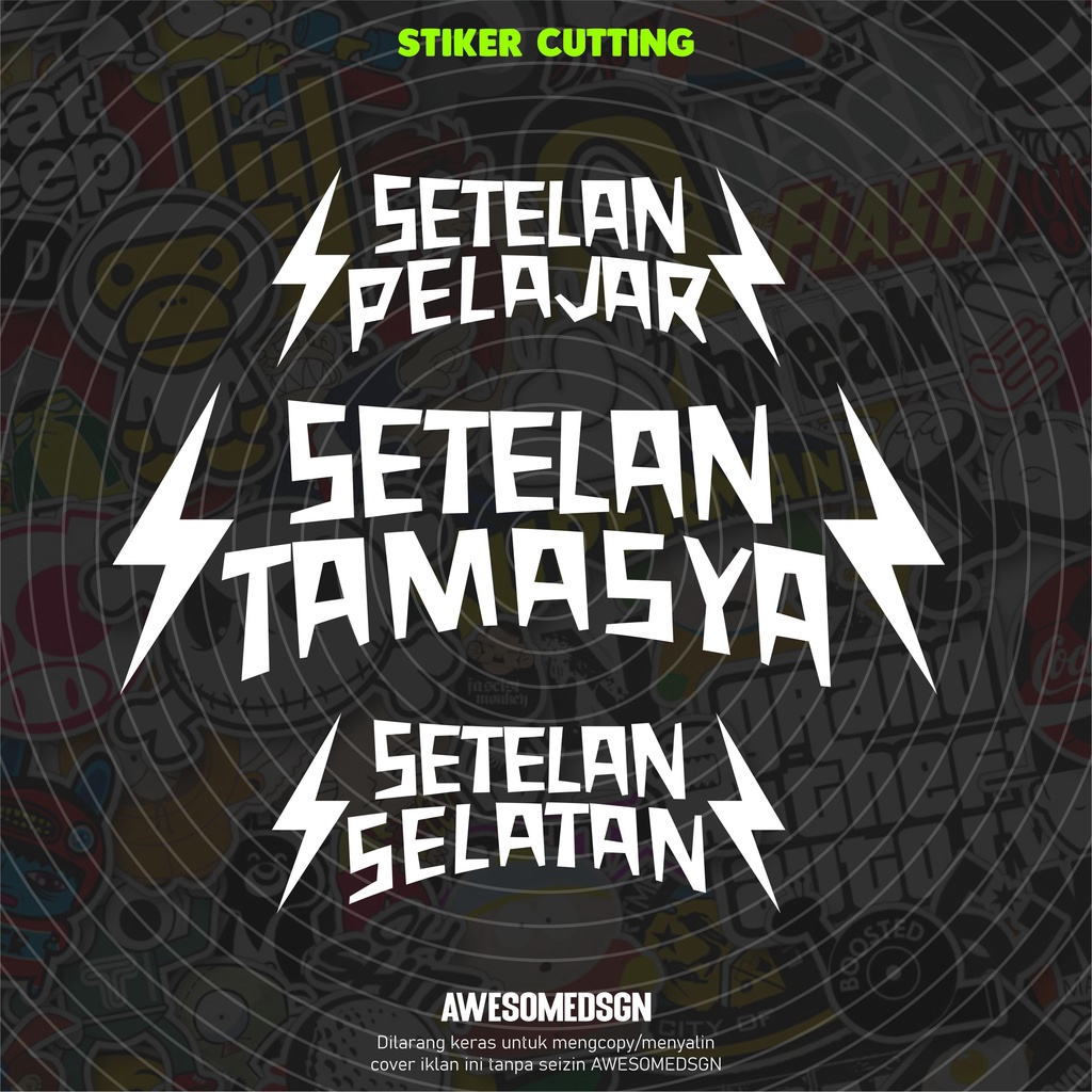 Jual STIKER STICKER CUTTING SETELAN SELATA PELAJAR TAMASYA | Shopee ...