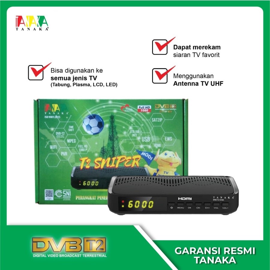 Jual STB / Set To Box Digital DVB T2 Tanaka Sniper Penerima Siaran Digital | Shopee Indonesia