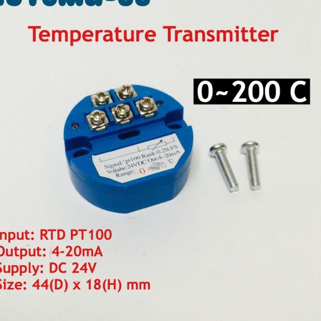 Jual RTD PT100 PT-100 Temperature Transmitter 0-200 C Output 4-20mA 24VDC | Shopee Indonesia