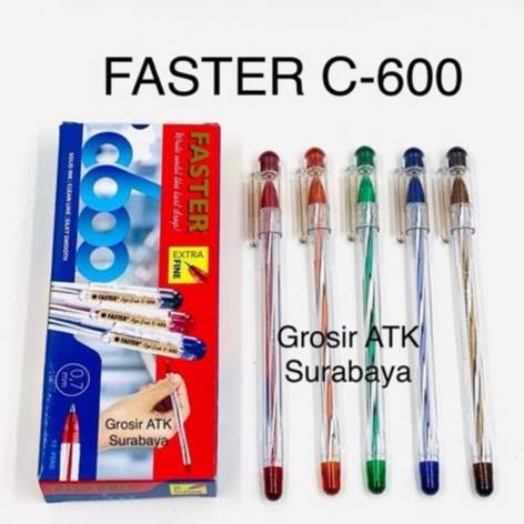 Jual BOLPEN FASTER C-600 / Pulpen Bolpoin FASTER C-600 / C 600 / C600 ...