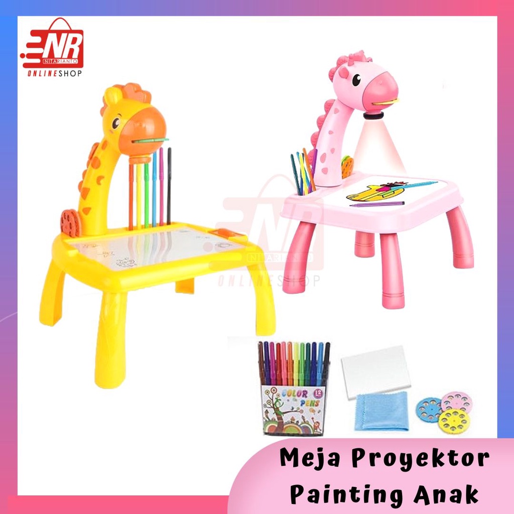 Jual Meja Anak Belajar Karakter Meja Gambar Proyektor Mainan Edukasi ...