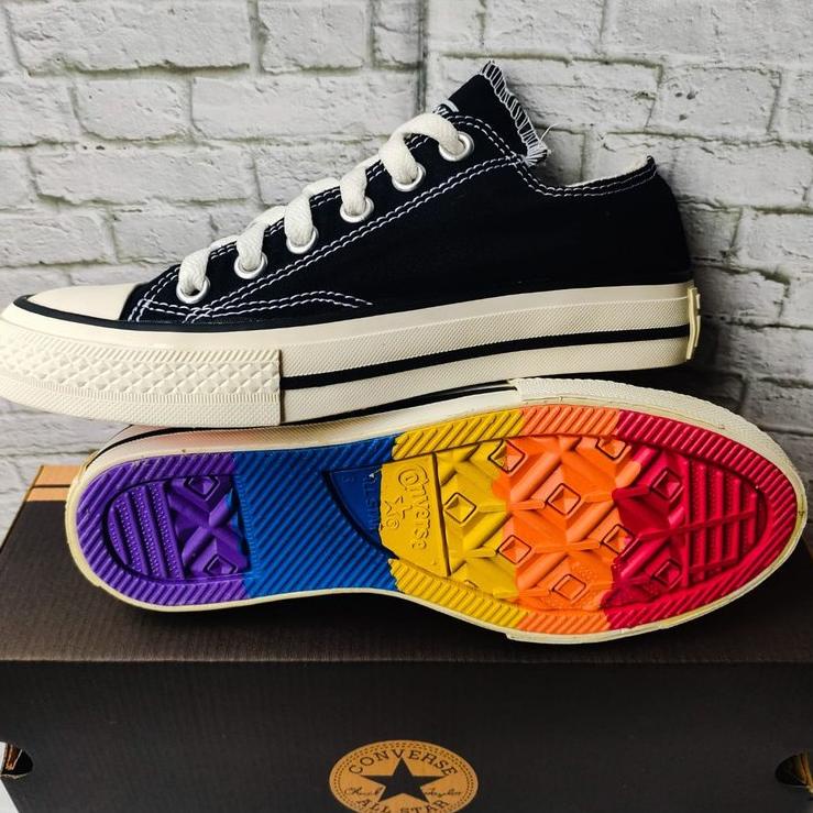Jual sepatu all star pria wanita convers sepatu all-star- itam ranbow ...