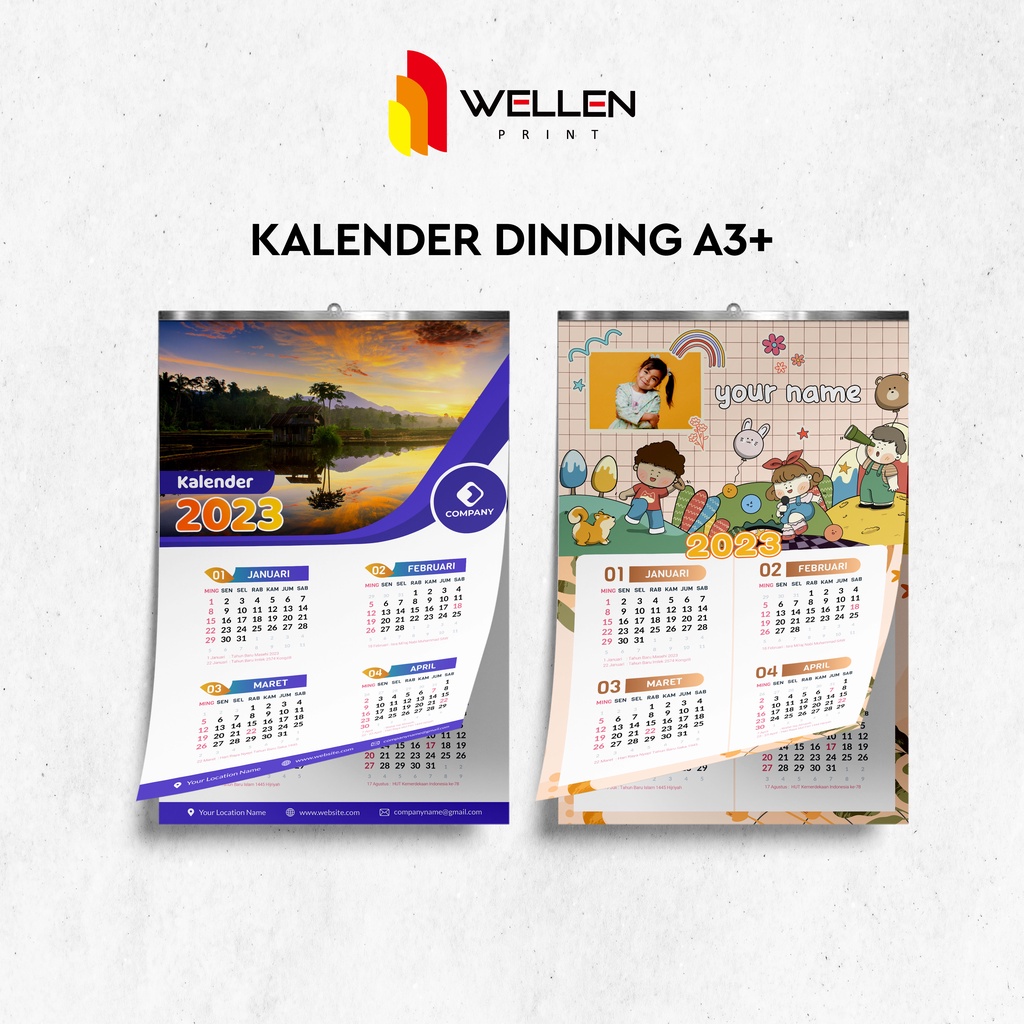 Jual WELLEN PRINT - Cetak Kalender Dinding 2023 / Print Calender ukuran ...