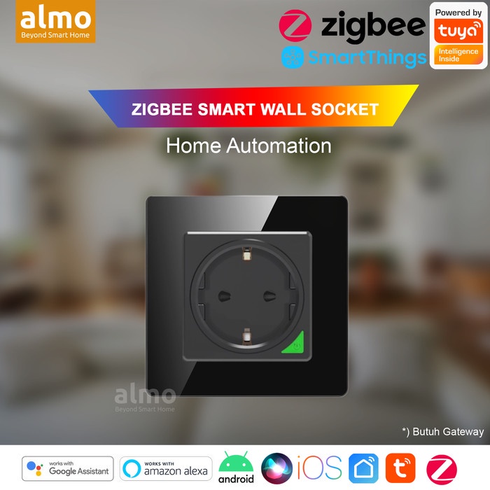 Jual ALMO Tuya ZigBee Wall Smart Socket Stop Kontak Home Automation IoT ...