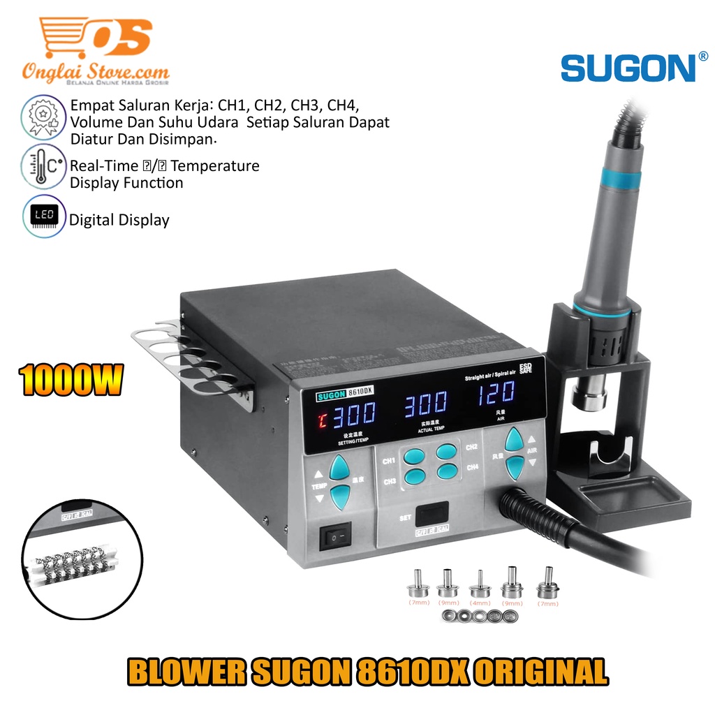 Jual SUGON 8610DX Blower Solder Uap SUGON 8610DX Digital Hot Air Gun ...