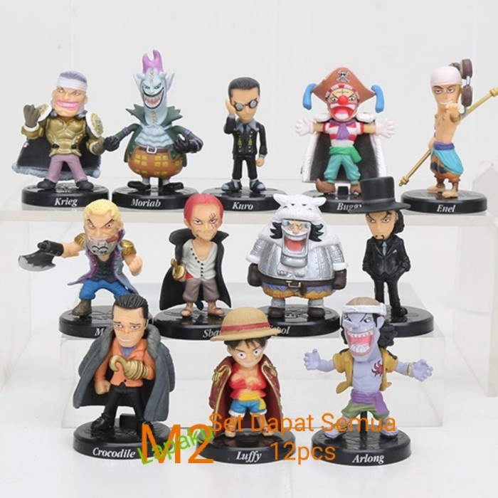 Jual Action Figure One piece Luffy Zoro Shanks Set isi 12pcs/Mainan ...