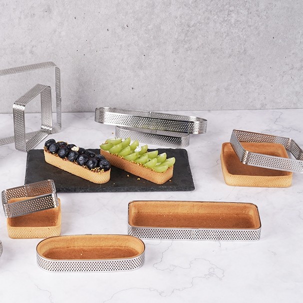Jual stainless Perforated pie ring cake cutter / cetakan pie kue kotak ...