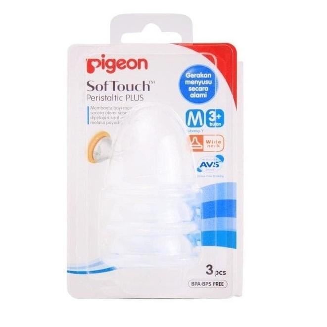 Jual Nipple Dot Teat Pigeon Peristaltic Plus Wide Neck Blister (3pcs) S M L | Shopee Indonesia