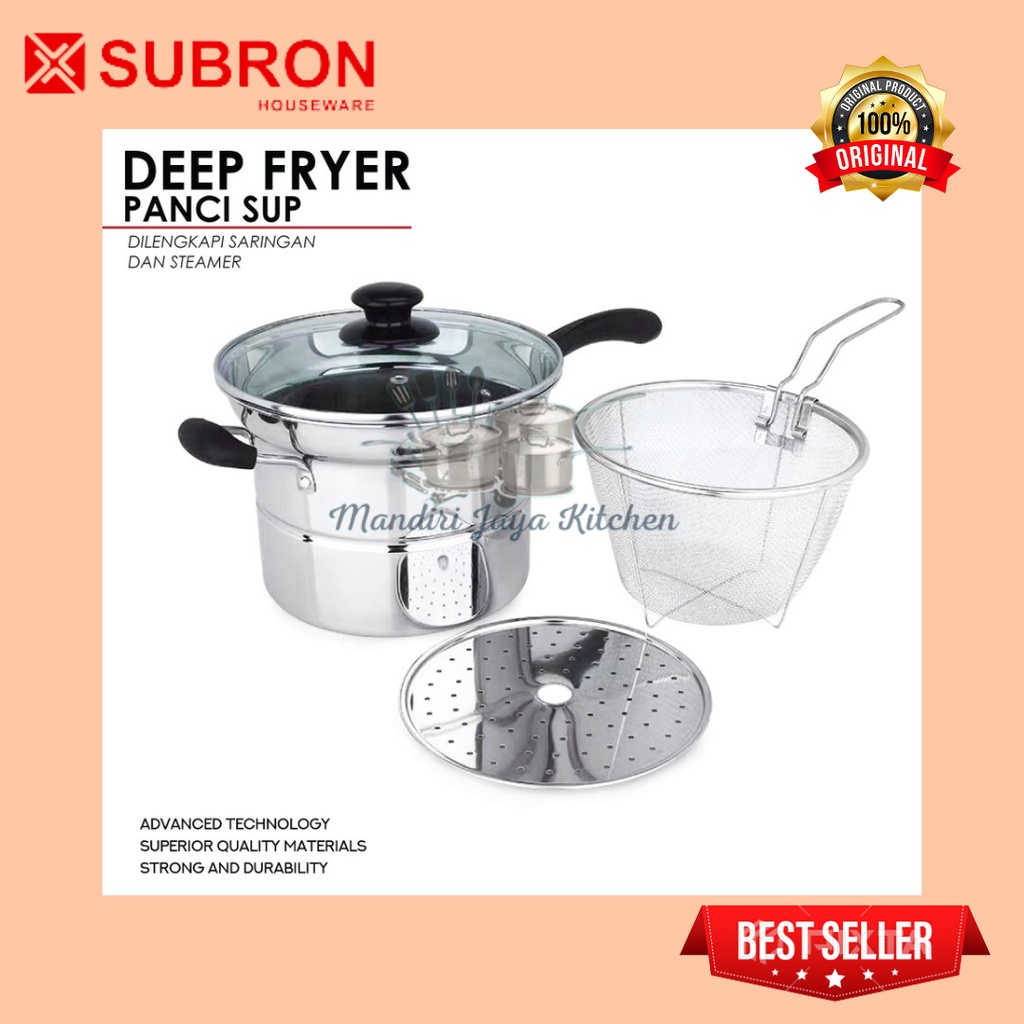 Jual SUBRON Panci Pot Deep Fryer 22cm 3IN1 / Deep Fryer 22cm / Panci ...