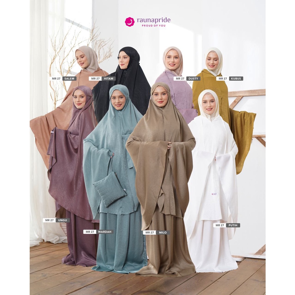 Jual Rauna MR 27 Mukena Dewasa Bahan Crinkle Silk Premium Zip di bagian ...