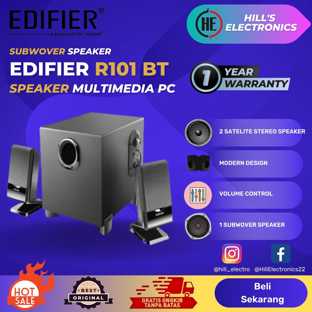 Jual EDIFIER Multimedia Speaker 2.1 R101BT Bluetooth | Shopee Indonesia