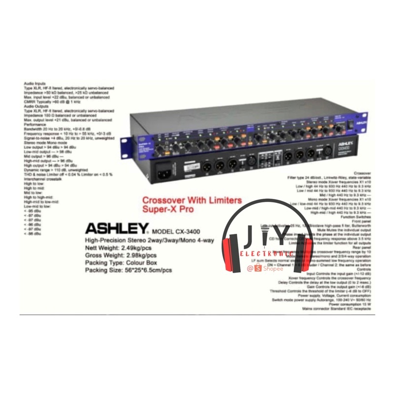 Jual Crossover Ashley CX3400 CX 3400 CX-3400 With Limiter Original ...